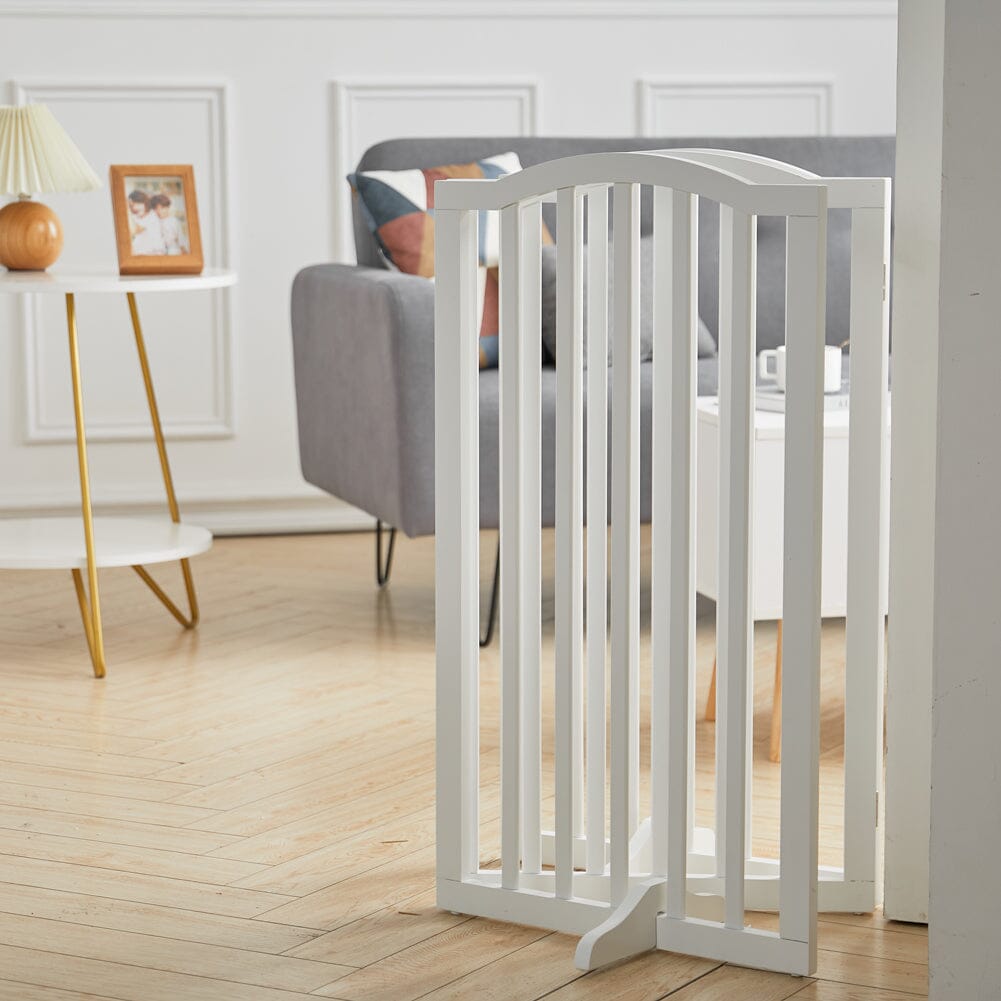 82cm H Foldable Freestanding Pet Gate 3/4 Panels Safety Fence – Living ...