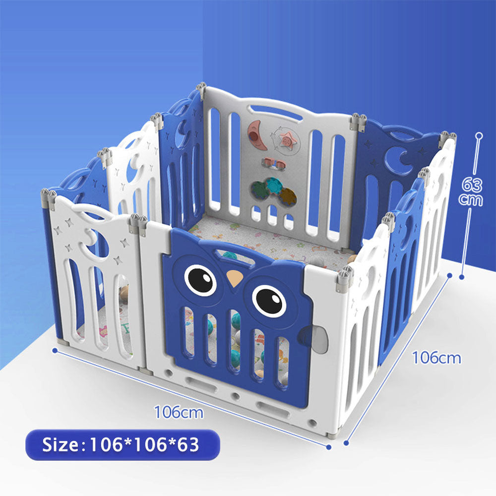 63cm H Kids Safety Play Yard Blue Foldable Home Activity Center ...