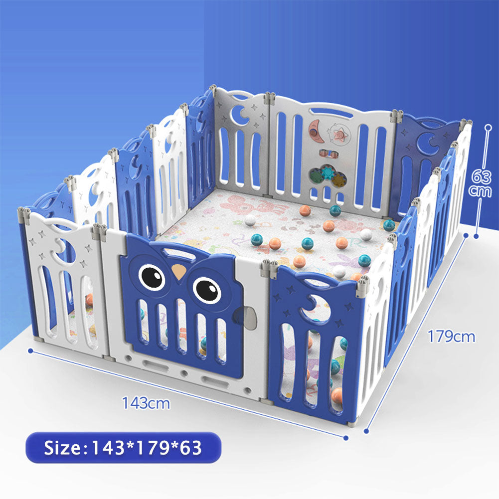 63cm H Kids Safety Play Yard Blue Foldable Home Activity Center ...