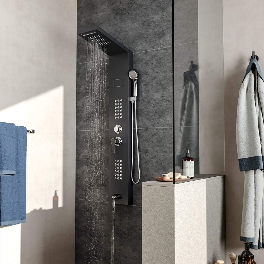 126cm Height 5 Function LED Display Shower Panel Shower System with Ha ...