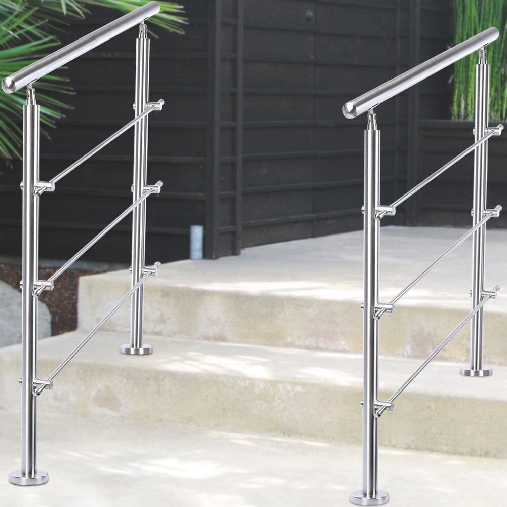Silver Floor Mount Stainless Steel Handrail for Slopes and Stairs ...