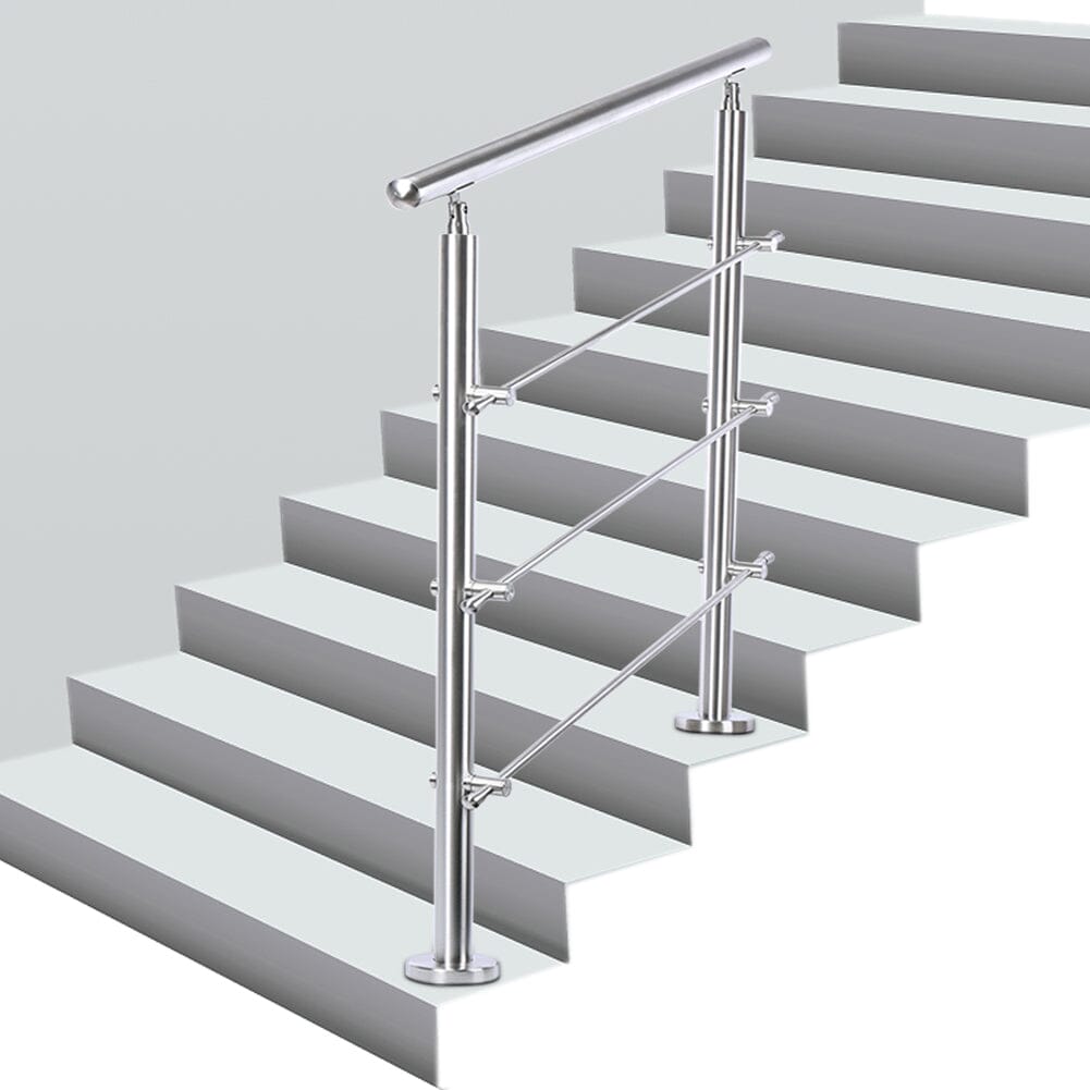 Silver Floor Mount Stainless Steel Handrail for Slopes and Stairs ...