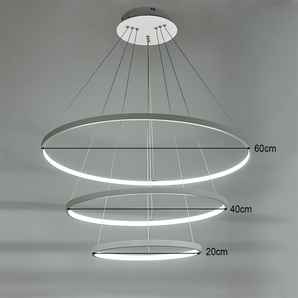 Modern LED Pendant with 3 Circle Rings - Dimmable – Living and Home