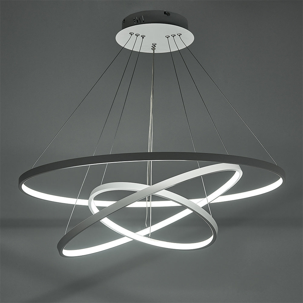 Modern LED Pendant with 3 Circle Rings - Dimmable – Living and Home