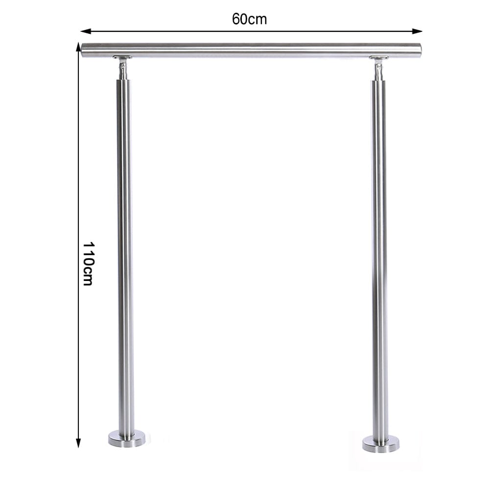 60cm Wide Silver Floor Mount Stainless Steel Handrail for Slopes and S ...