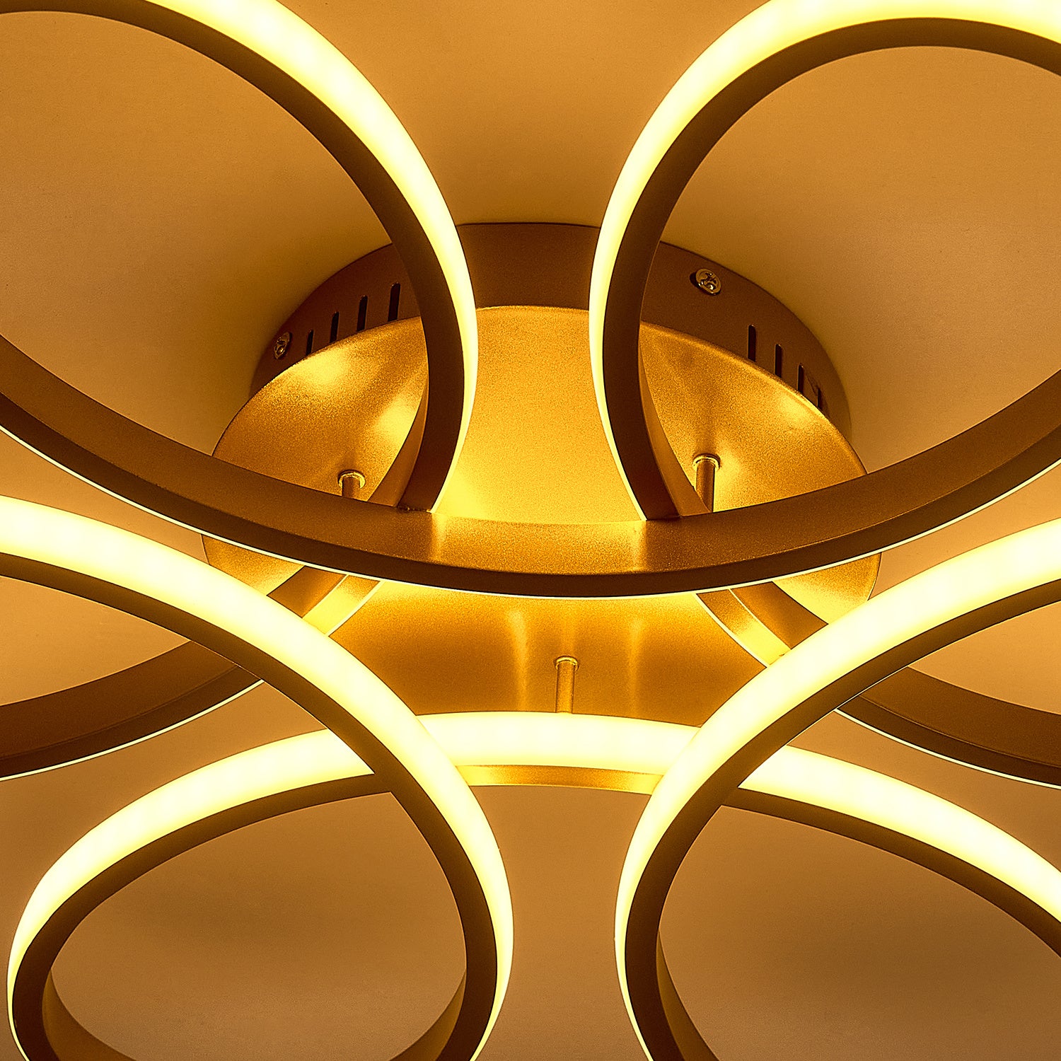 Golden Frame Modern Cool White LED Chandelier Ceiling Light – Living ...