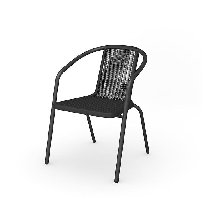 Set of 6 Stacking Patio Dining Side Chairs for All Weather Outdoor Bis ...