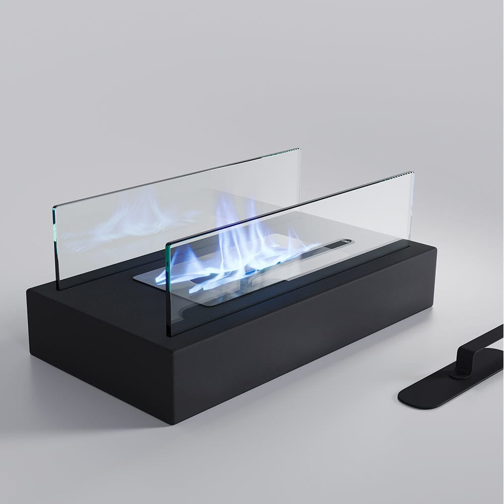 35cm L Table Fireplaces Bio Ethanol Fireplace Tabletop Metal Base Burn ...