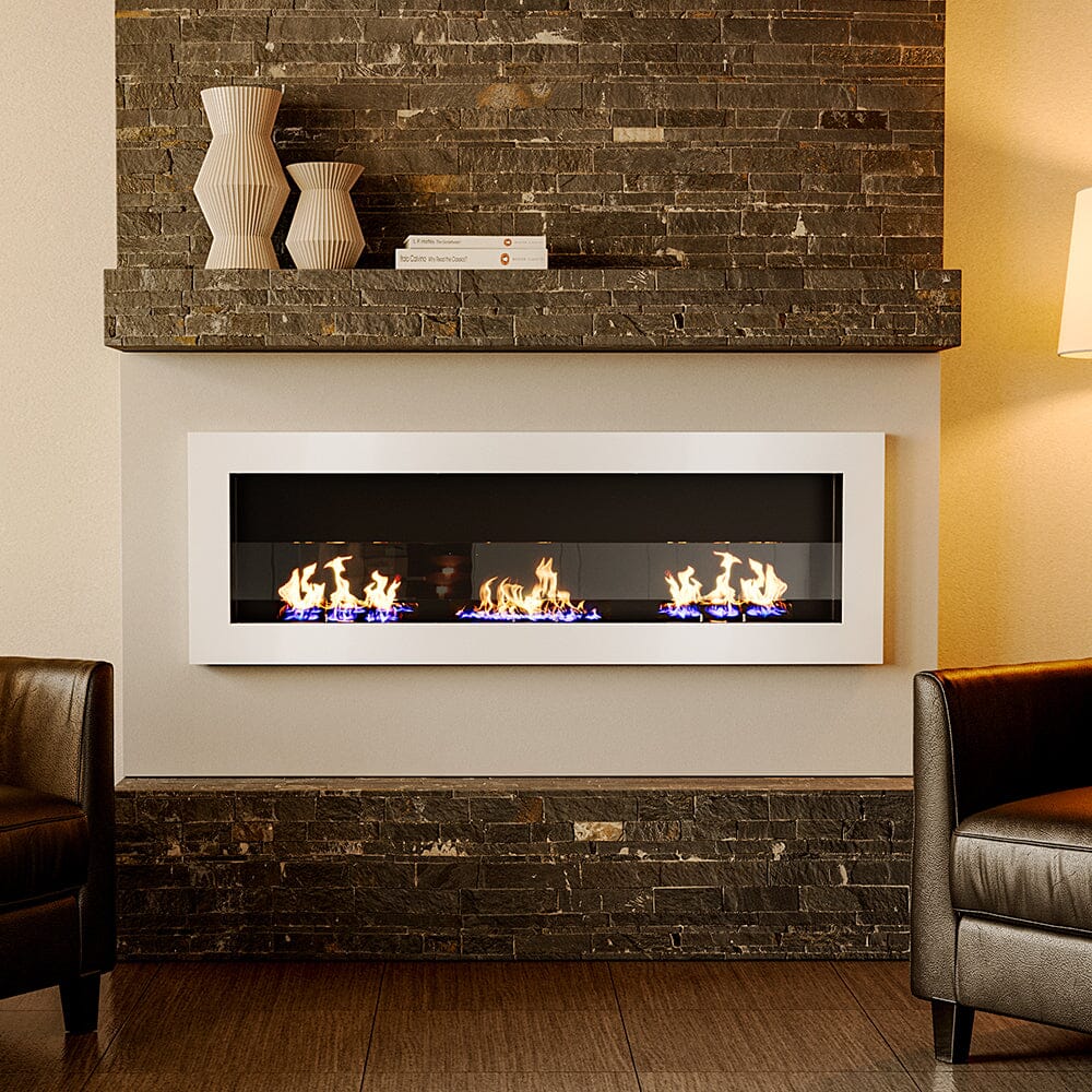 35/47 Inch Indoor Bio Ethanol Fireplace 3 Stoves Wall Mounted Heater ...