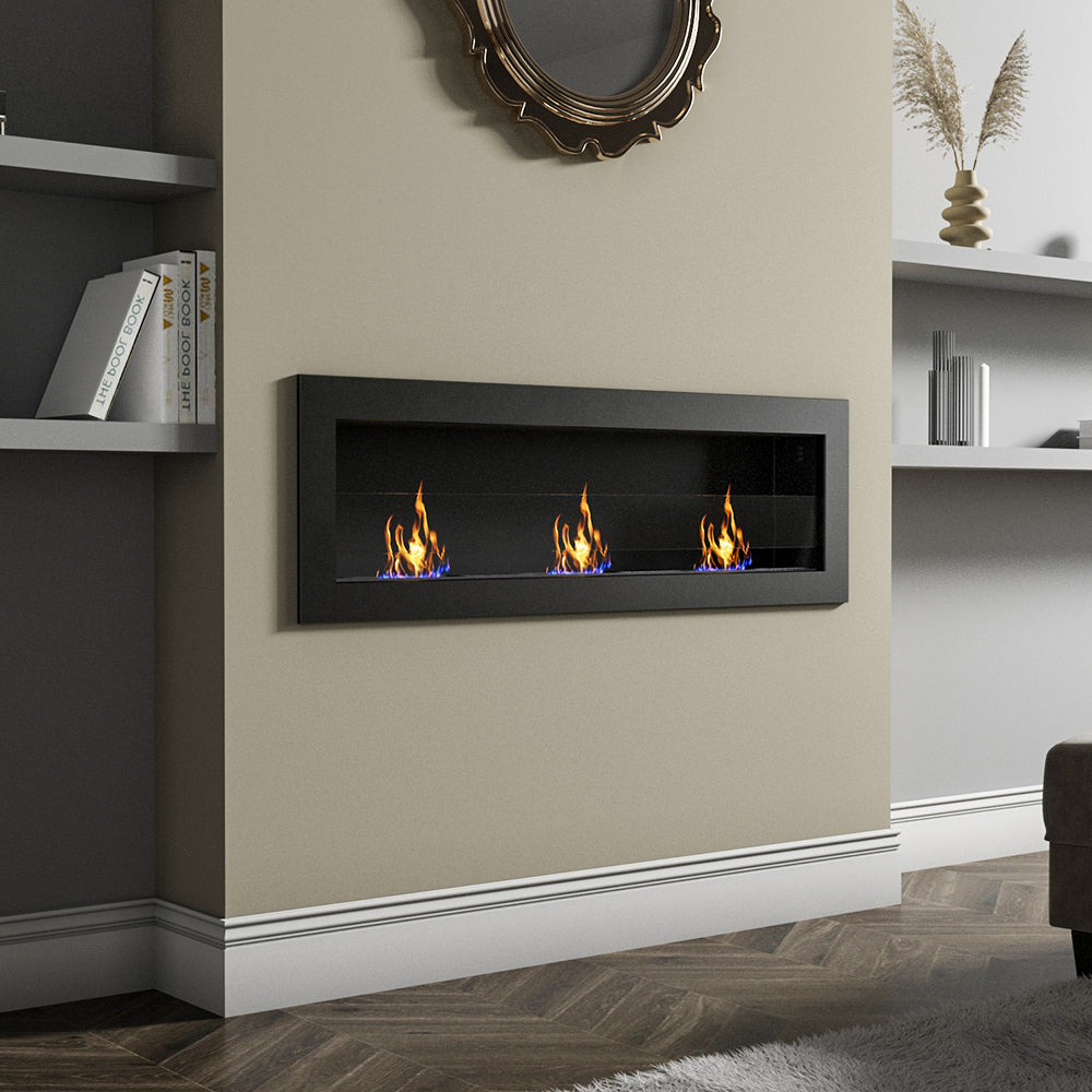 55 Inch Bio Ethanol Fireplace Wall Mounted Insert Biofire 4 Colour Opt ...