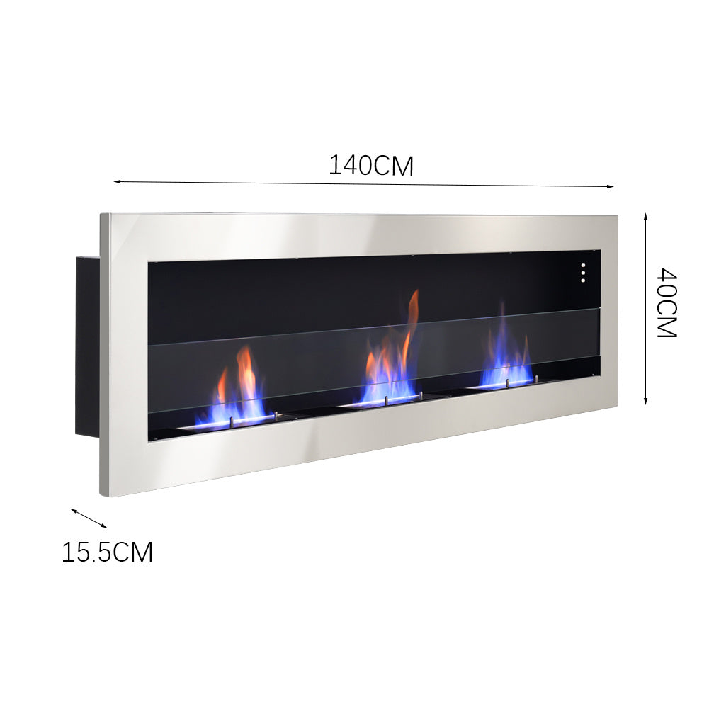 55 Inch Bio Ethanol Fireplace Wall Mounted Insert Biofire 4 Colour Opt ...