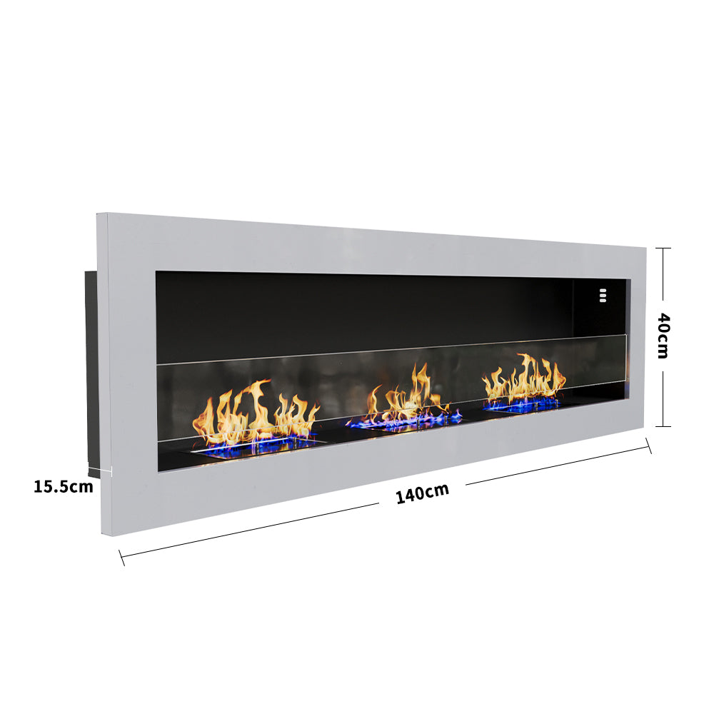 55 Inch Bio Ethanol Fireplace Wall Mounted Insert Biofire 4 Colour Opt ...