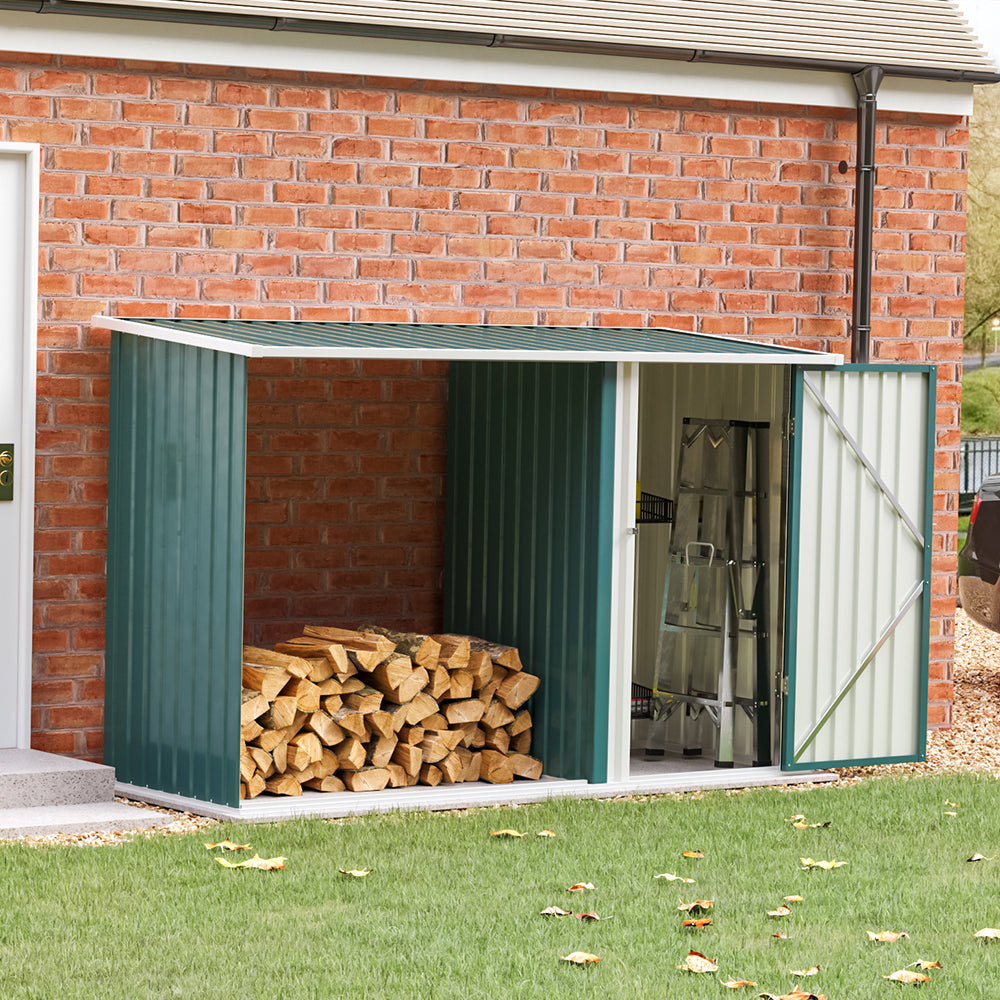 8ft W Outdoor Firewood Log Storage Shed – Living and Home