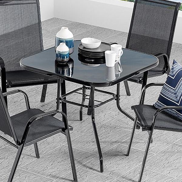 80/105cm Wide Square Garden Table Patio Outdoor Dining Table Coffee Bi ...