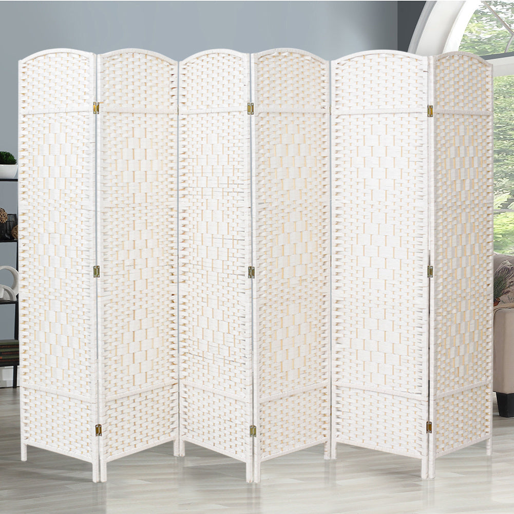 4/6 White Wooden Panels Folding Room Divider Partition Slat Privacy Sc ...