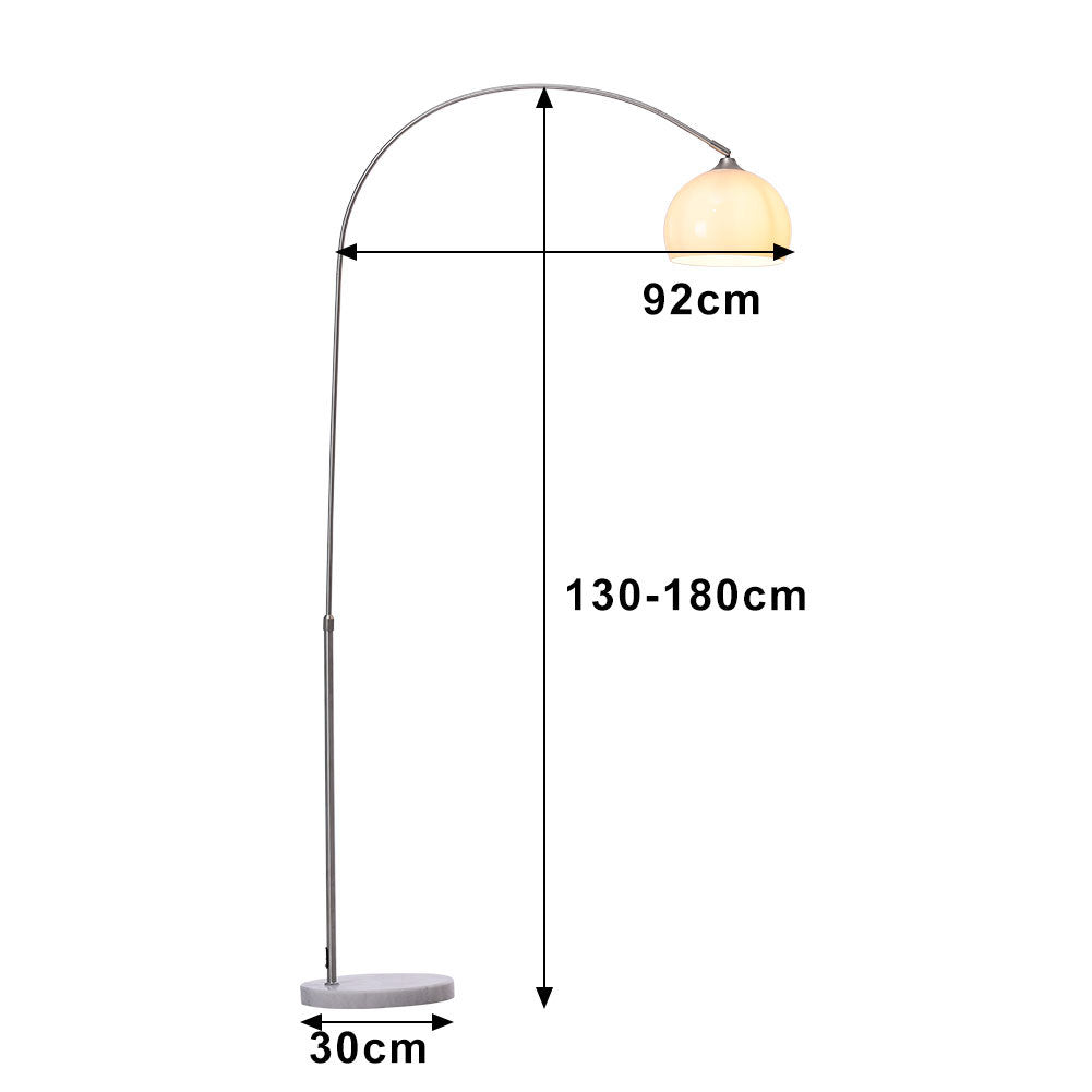 4ft-5ft Adjustable Arch LED Floor Lamp with Marble Base – Living and Home
