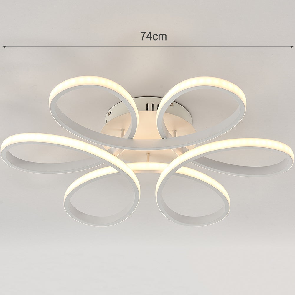 Floral 6 Rings Modern LED Ceiling Light Dimmable with Remote Control ...