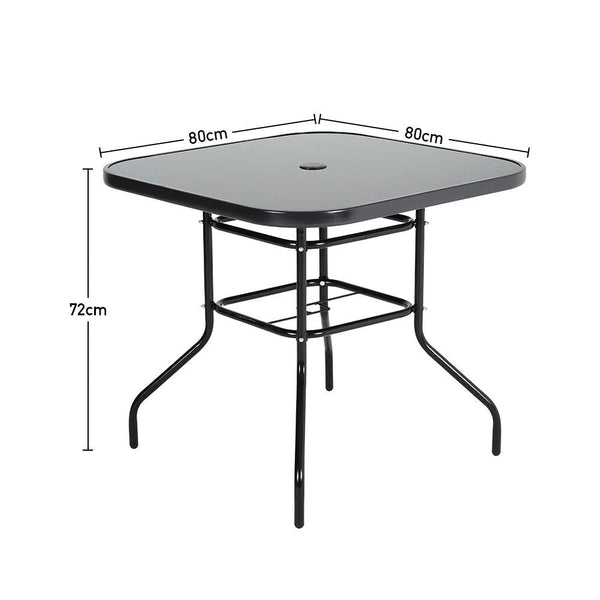80/105cm Wide Square Garden Table Patio Outdoor Dining Table Coffee Bi ...